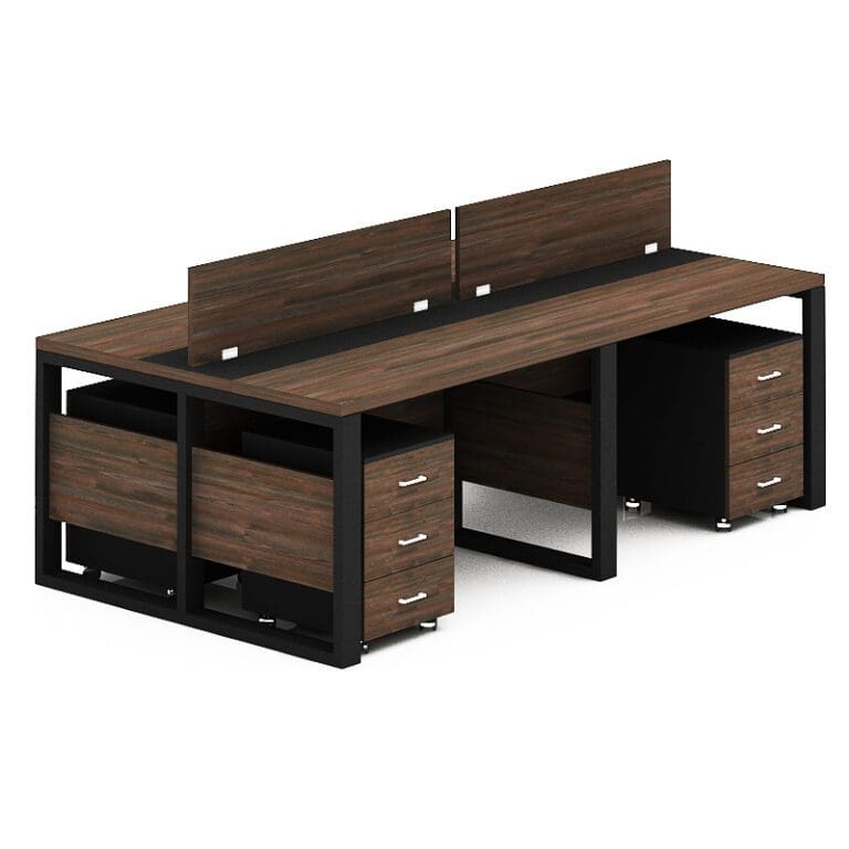 Queen 4-Person Workstation Table - Office Plus Furniture