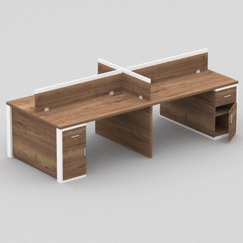 Queen 4-Person Workstation Table - Office Plus Furniture